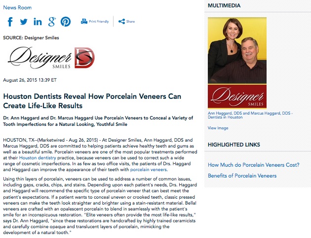 Houston Dentists Reveal How Porcelain Veneers Can Create Life-Like Results